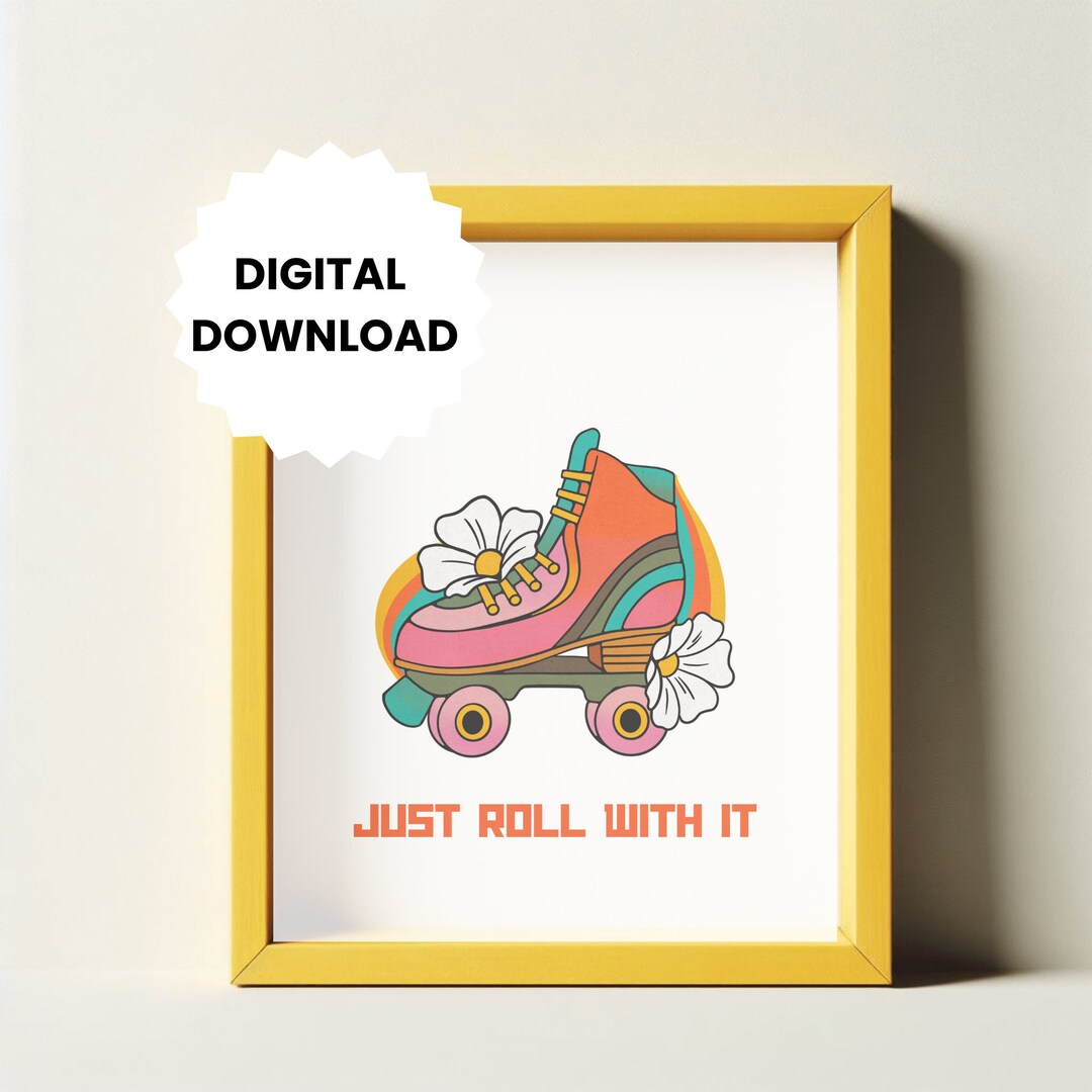 Roller Skate Digital Wall Art Printable Wall Art for Home Decor College ...