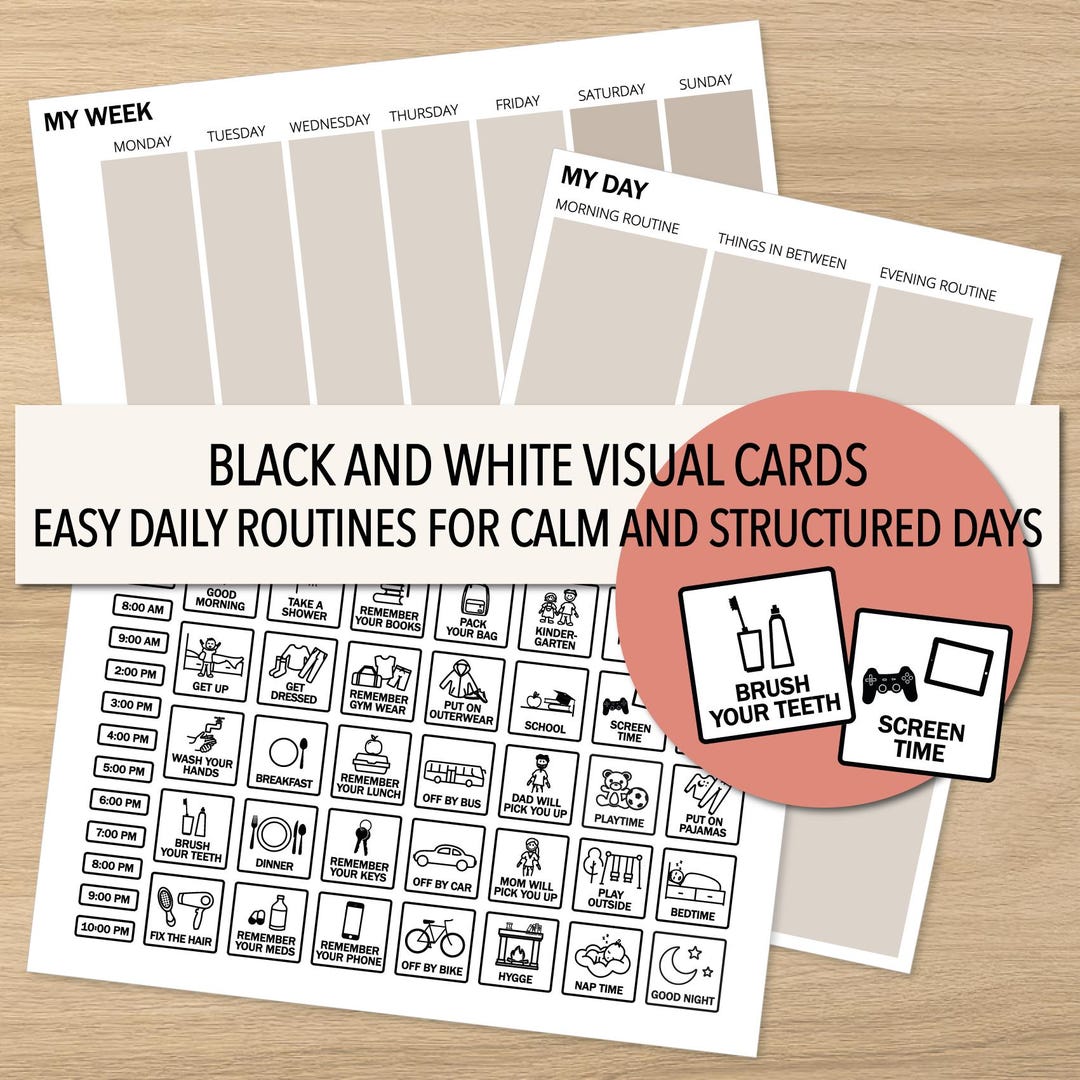 Daily Routine Chart for Kids | Printable Visual Schedule Cards | Autism ...