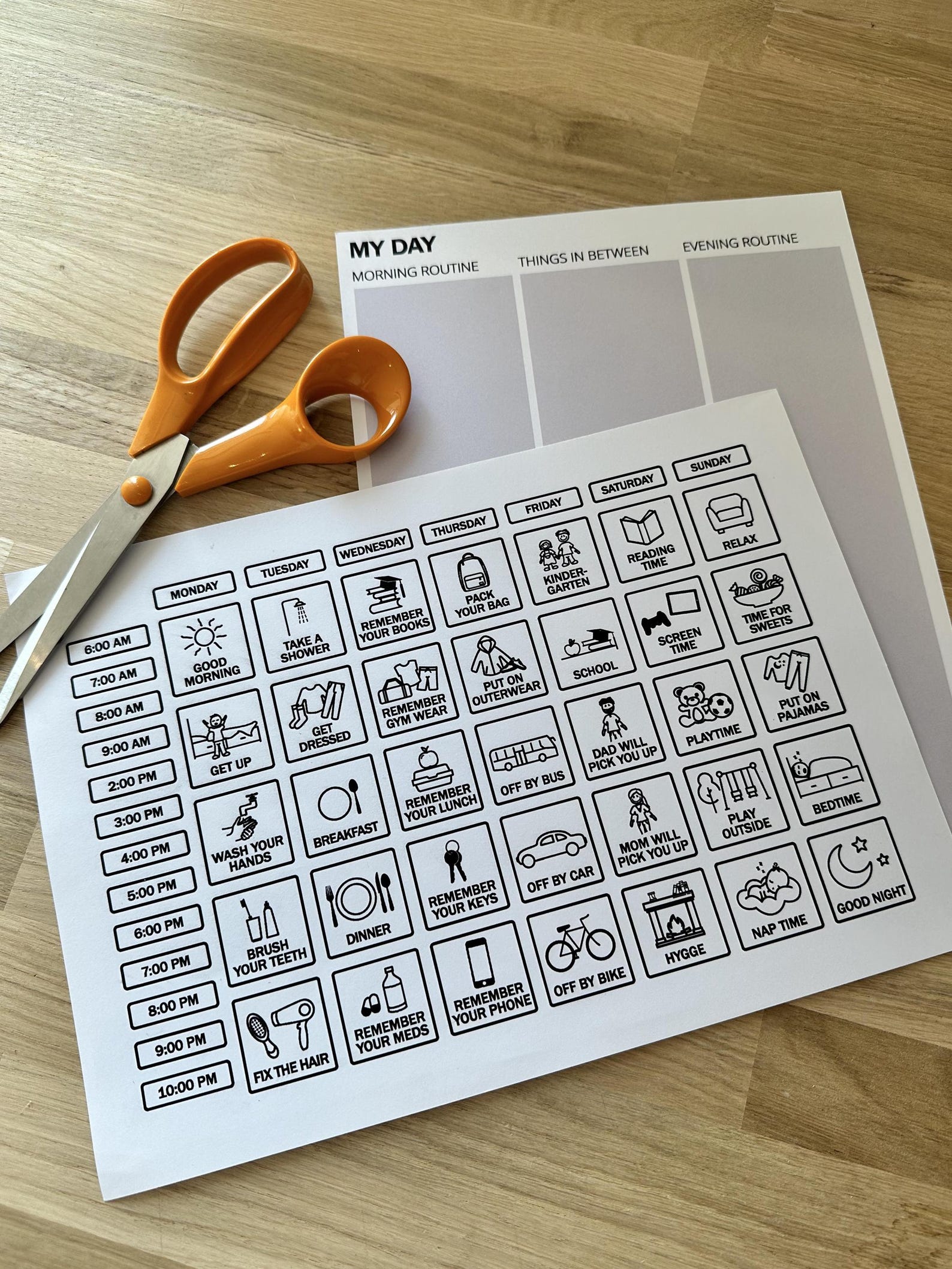 Daily Routine Pictograms Including a My Day Schedule - Etsy