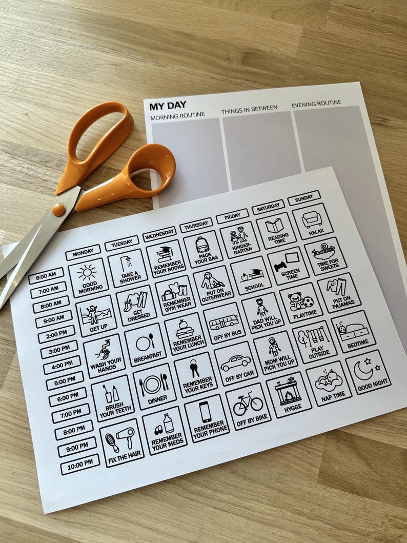 Daily Routine Pictograms Including a My Day Schedule - Etsy