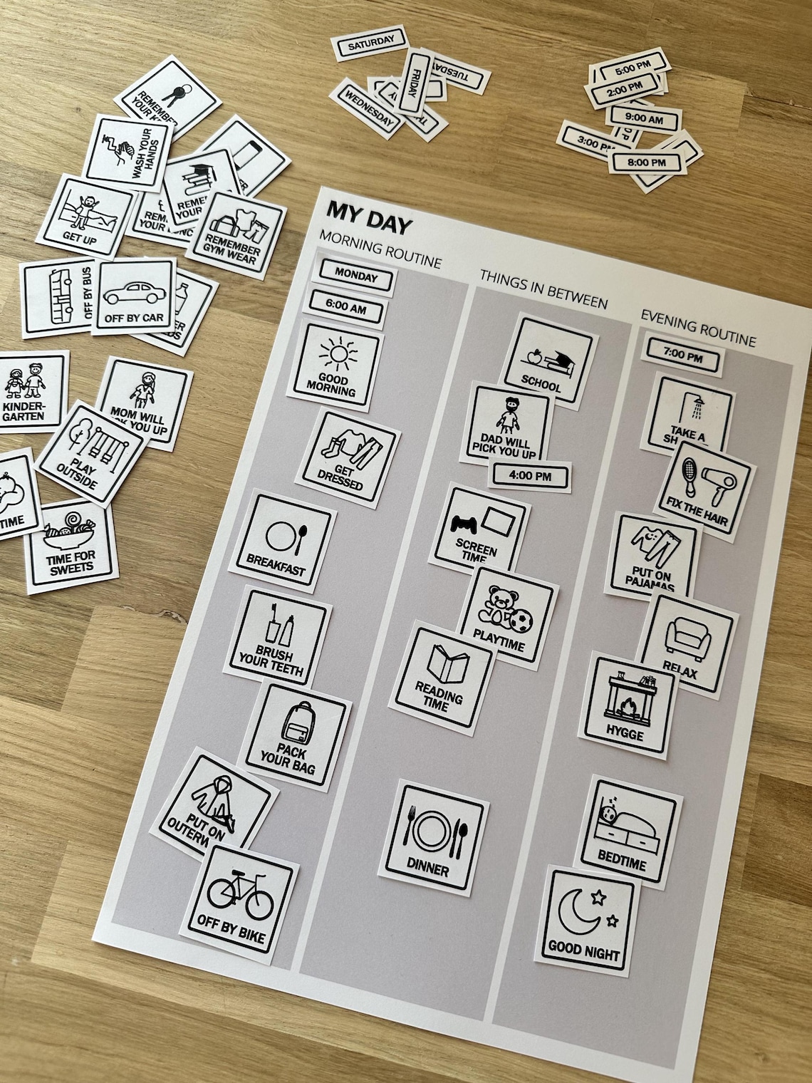Daily Routine Pictograms Including a My Day Schedule - Etsy