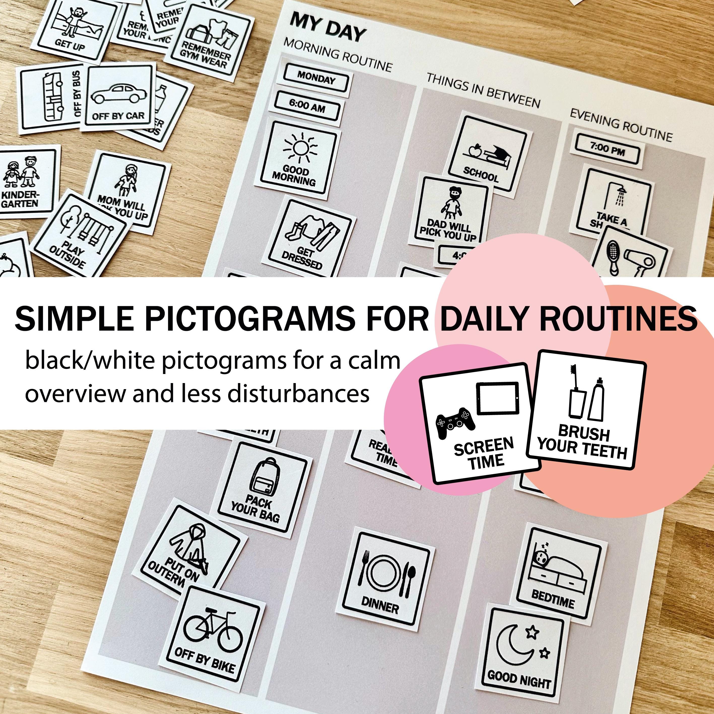 Daily Routine Pictograms Including a My Day Schedule - Etsy