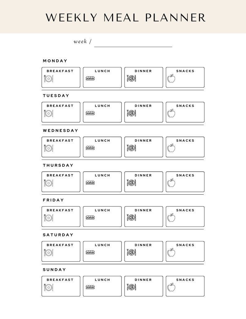 Meal & Grocery Planner - Etsy