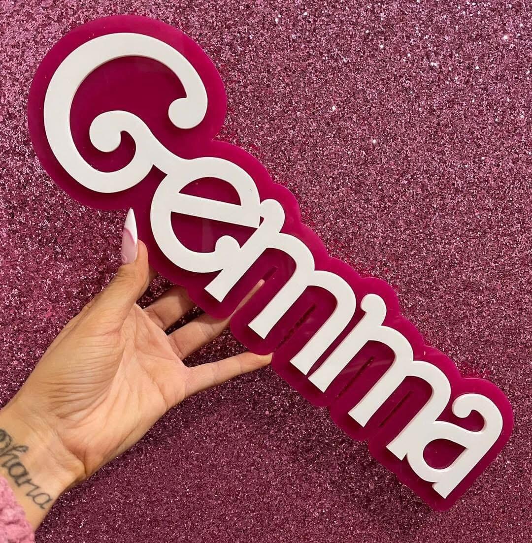 Personalised Name Wall Sign | Swirly Font Wall Sign | Name Room Sign ...