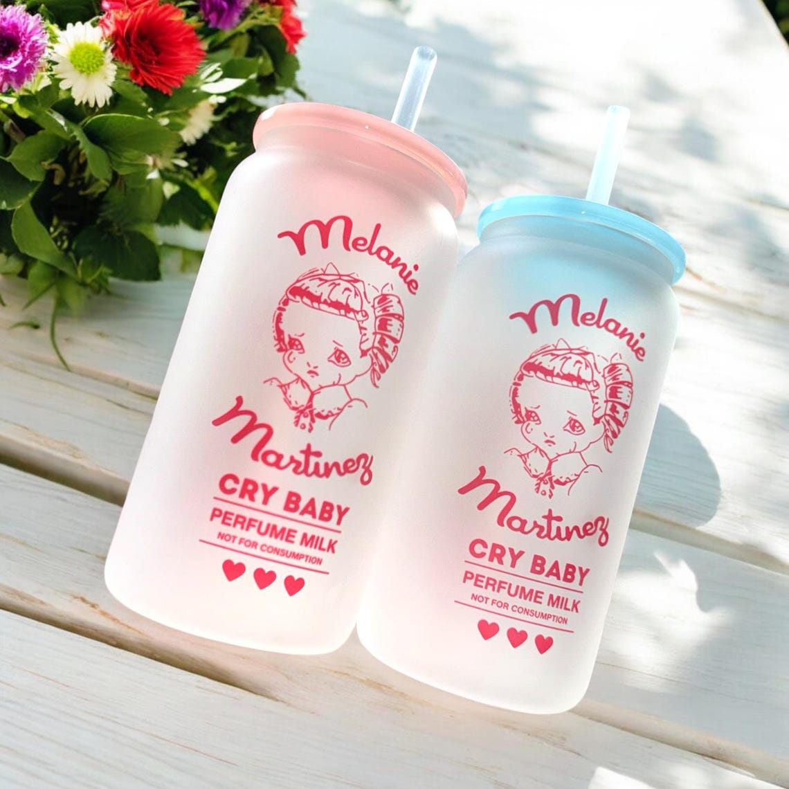 Melanie Martinez Pink Crybaby Milk 16oz Glass Can | Singer Cup ...