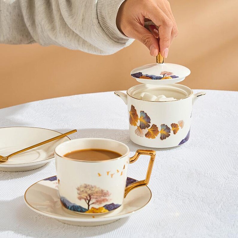 Handmade Ceramic Coffee & Tea Set: 15 Piece Vintage Style - Etsy