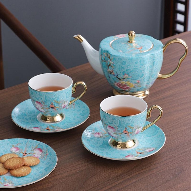 European Style Ceramic Coffee Set Ceramic Coffee Cups and Saucers Ceramic Tea Set Tea Party Tea ...