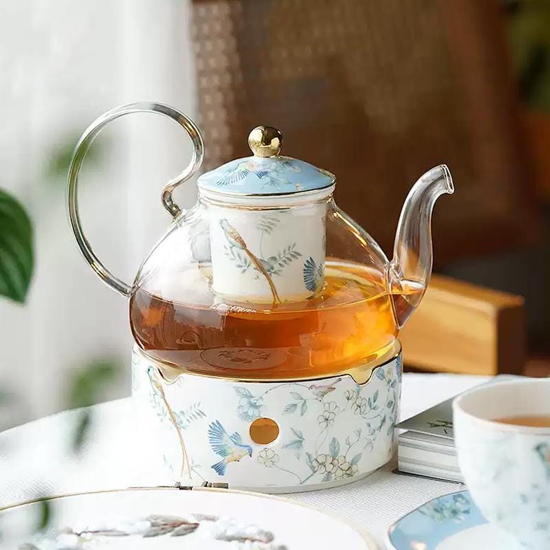 Handmade Ceramic Tea Set With Candle Warmer: English Afternoon Tea - Etsy