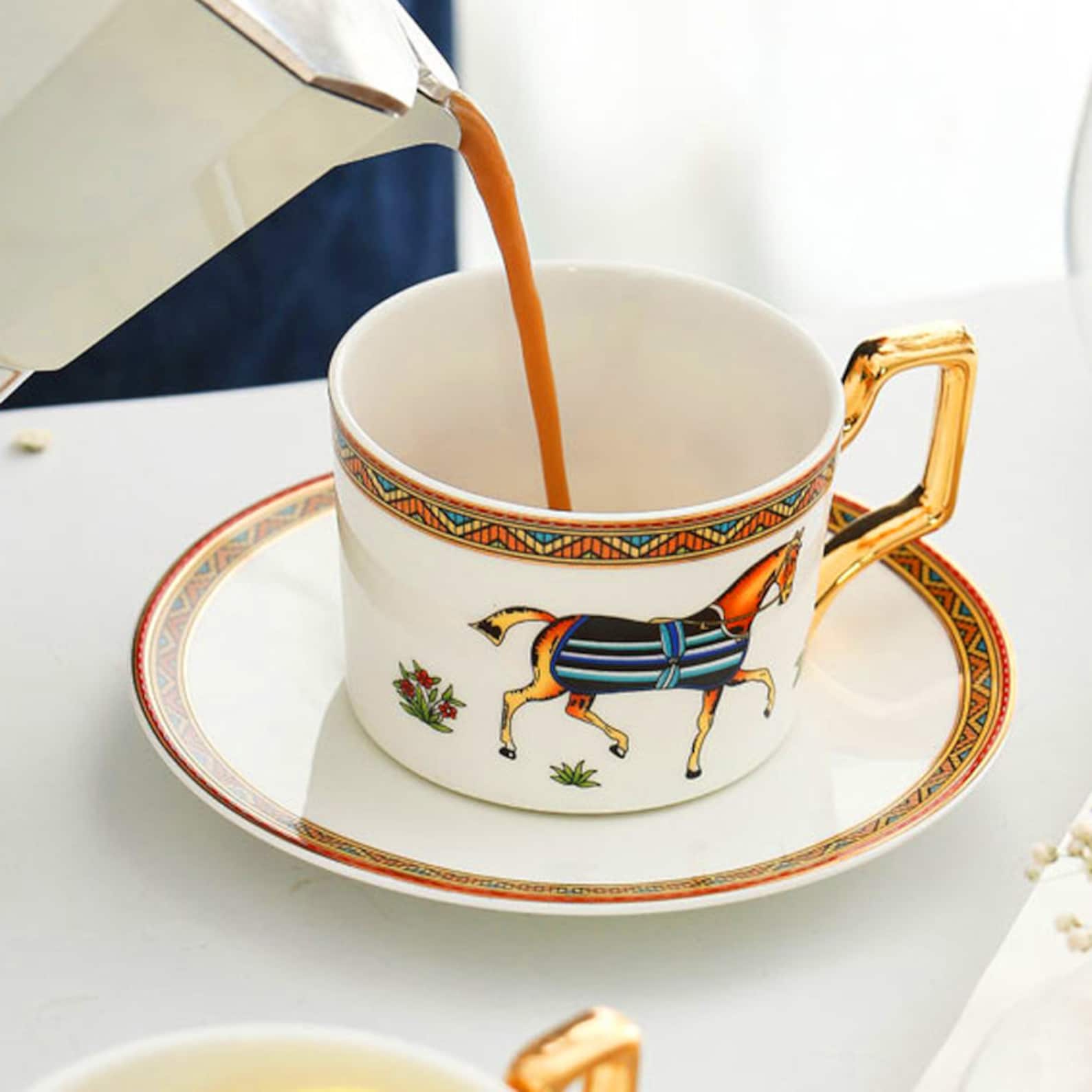 French Ceramic Coffee Cups and Saucers European Luxury Coffee Cups ...
