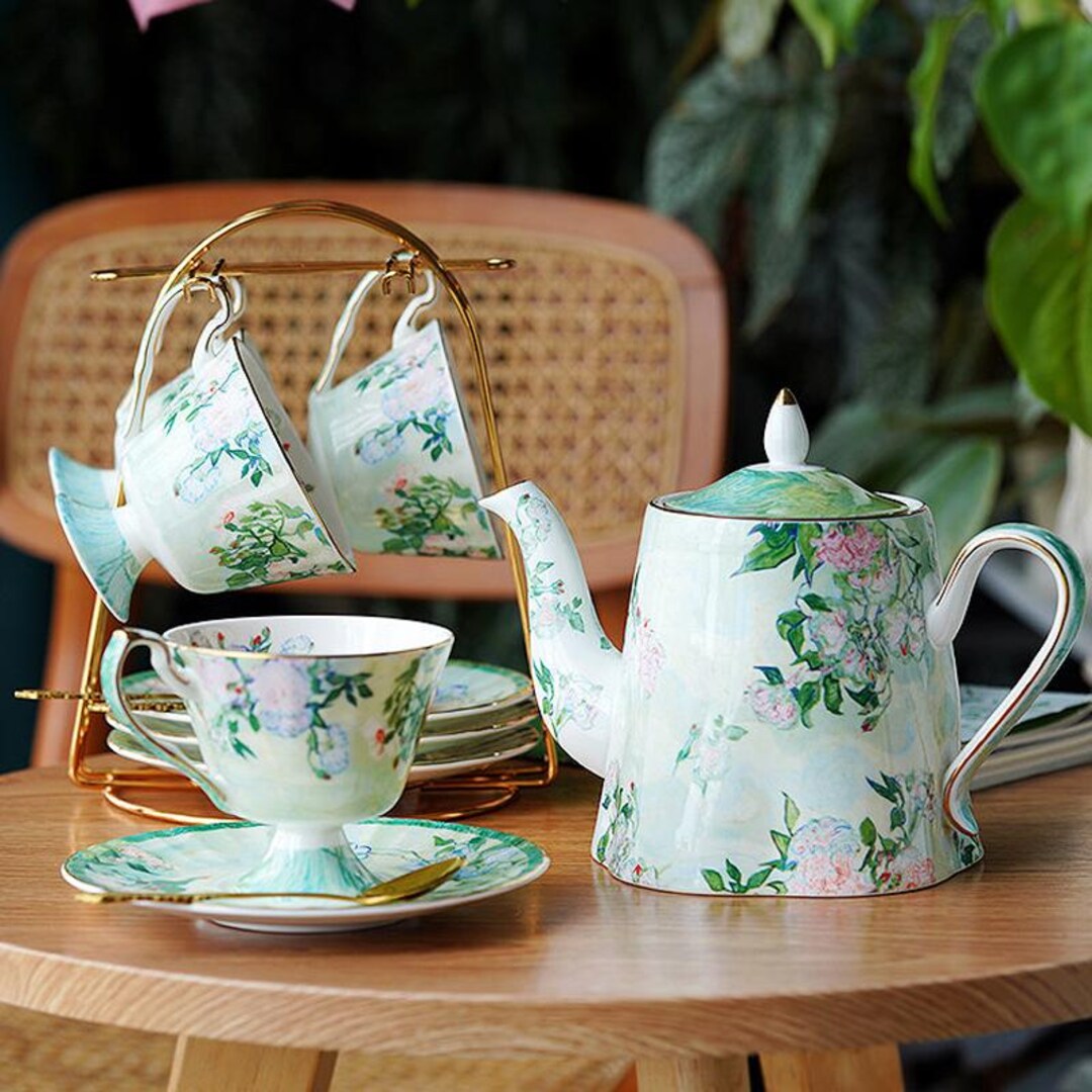 European-style Ceramic Tea Set | Creative Oil Painting Style Tea Set ...
