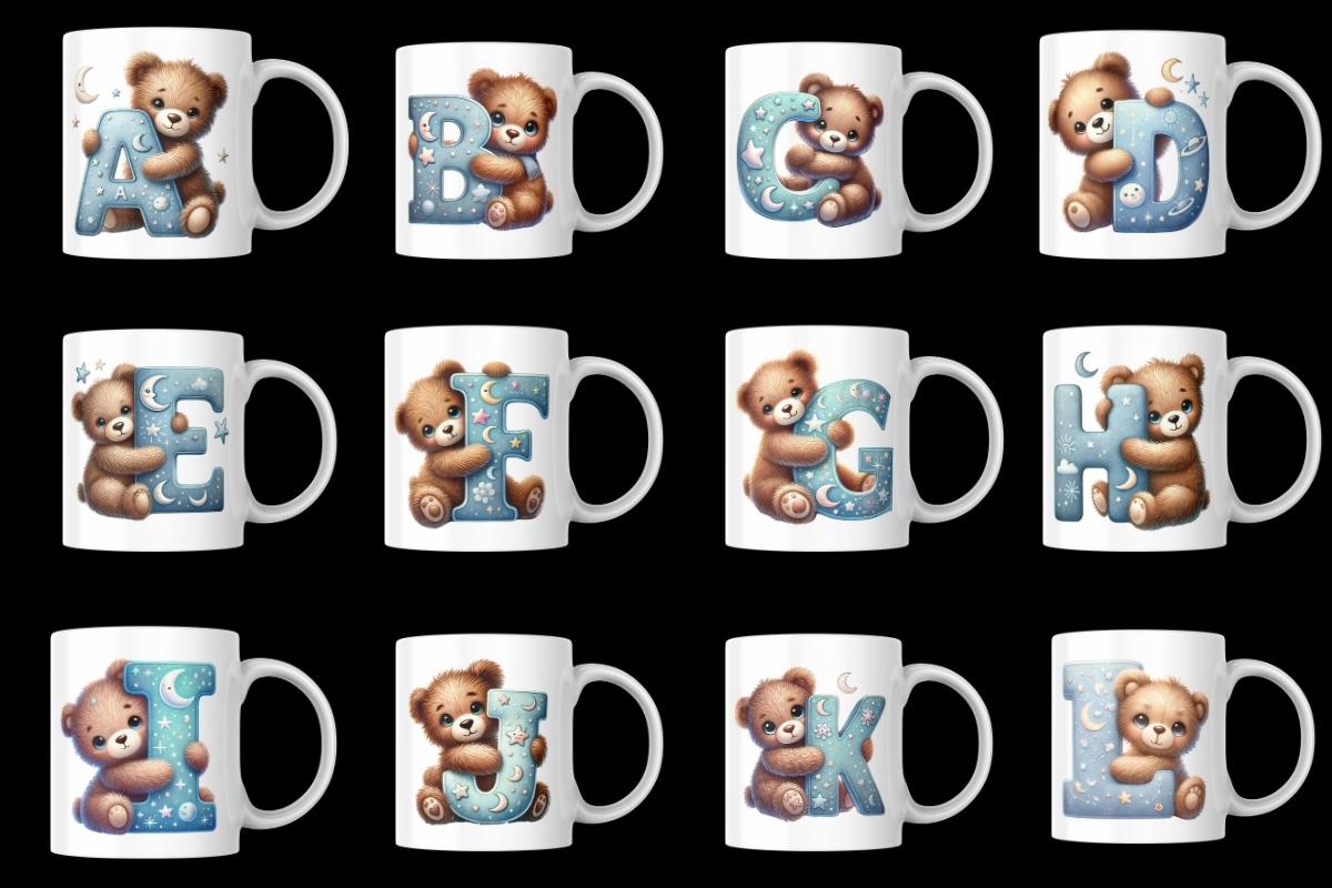 Adorable Teddy Bear Alphabet Clipart Set, Teddy Bear Alphabet, Baby ...