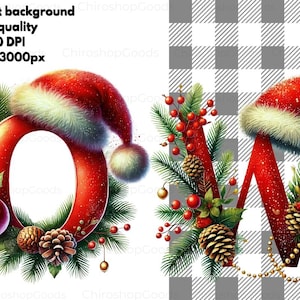 Christmas Alphabet A-Z, Letters, Watercolor, PNG, Clipart, Alphabet ...