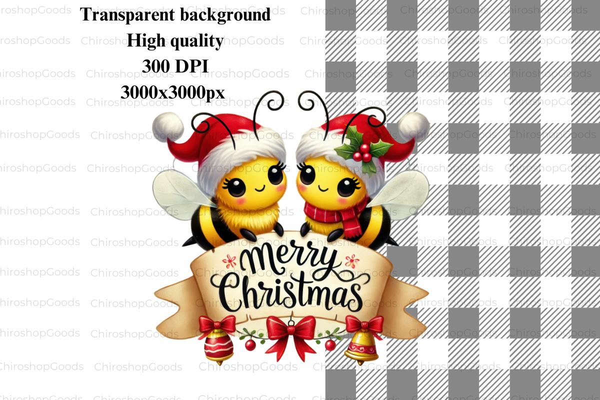 Christmas Bee Clipart, Cute Bee Christmas, Holiday Bee Art, Festive Bee ...