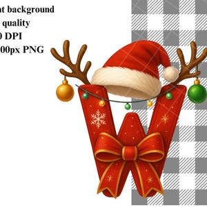 Reindeer Christmas Alphabet Clipart, Red Letters A-Z (PNG) - Etsy