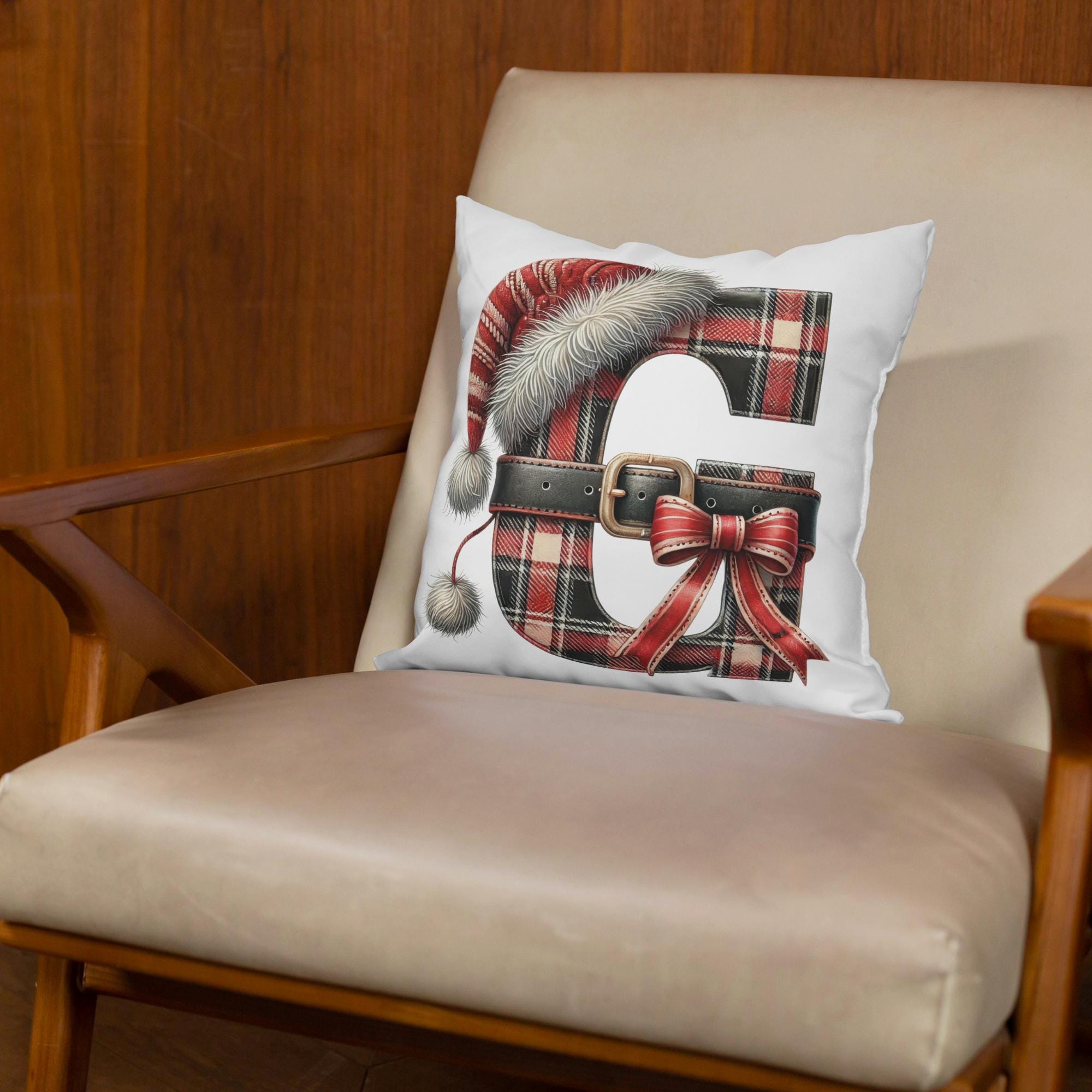 Christmas Alphabet, Watercolor Clipart, Plaid Holiday Letters PNG ...