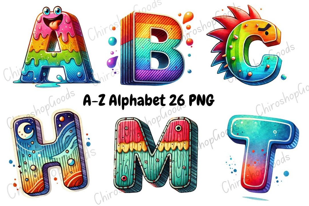 Colorful Alphabet A-Z, Letters, Watercolor, PNG, Clipart, Alphabet, Red ...