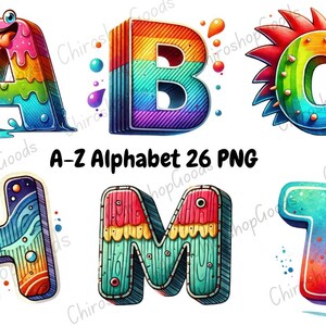 Colorful Alphabet A-Z, Letters, Watercolor, PNG, Clipart, Alphabet, Red ...