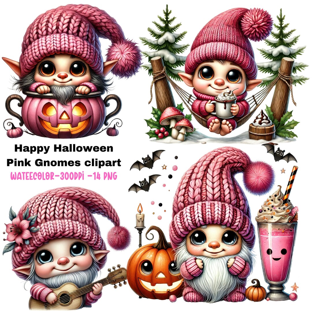 14 PNG Watercolor, Halloween Gnome, Halloween Clipart, Clipart ...