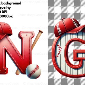 3D Baseball Alphabet Clipart: Watercolor Sports Letters (digital ...