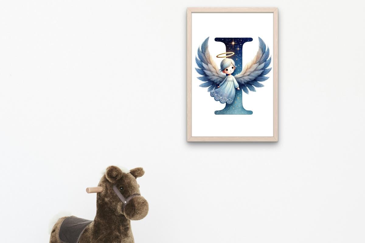 Angels Alphabet Watercolor Clipart: Celestial Starry Letters (PNG ...