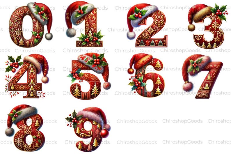 Christmas Watercolor Alphabet and Numbers: Festive DIY Clipart (digital ...
