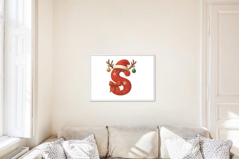 Reindeer Christmas Alphabet Clipart, Red Letters A-Z (PNG) - Etsy