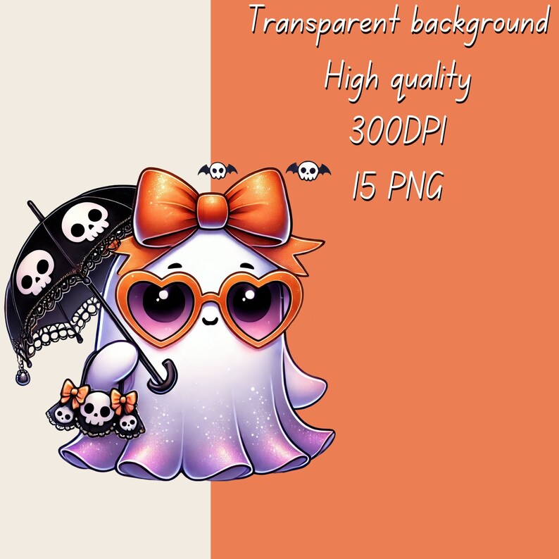 Halloween Ghosts Clipart, Cute Ghosts, PNG, Cartoon, Ghost, Happy ...