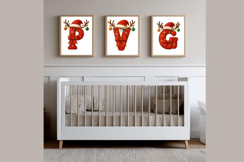Reindeer Christmas Alphabet Clipart, Red Letters A-Z (PNG) - Etsy