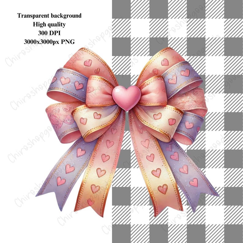 Valentine Bows Clipart Bundle, Love, Watercolor Bow Illustrations, 15 ...