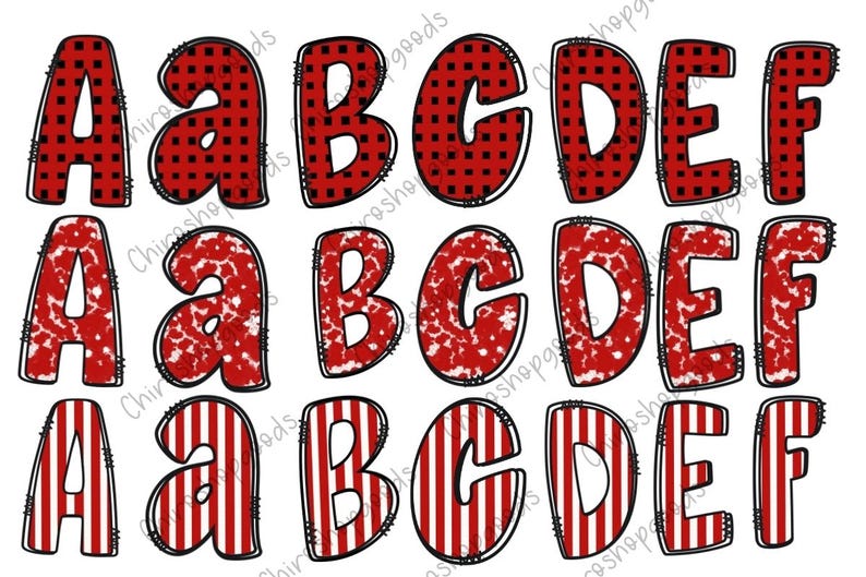 Ladybug Alphabet Clipart Set PNG, Cute Red Black Letters A-Z 0-9 ...