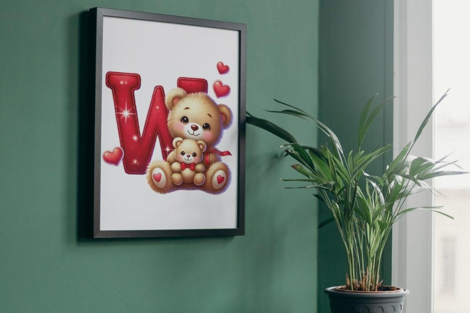 Valentine Bear Alphabet, Bear Letters, Clipart, Cute Teddy Bear Letters ...