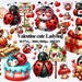 Valentine Ladybug Clipart Set, Cute Bug Illustrations (digital Download ...