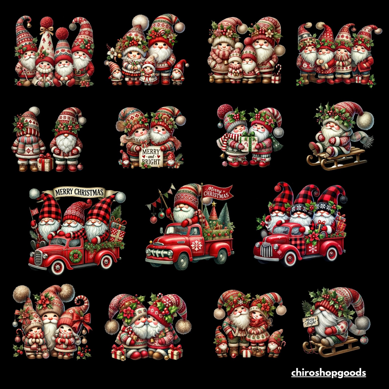 Christmas Family Gnomes, Watercolor Clipart, Family, Cute Gnome, Cozy ...