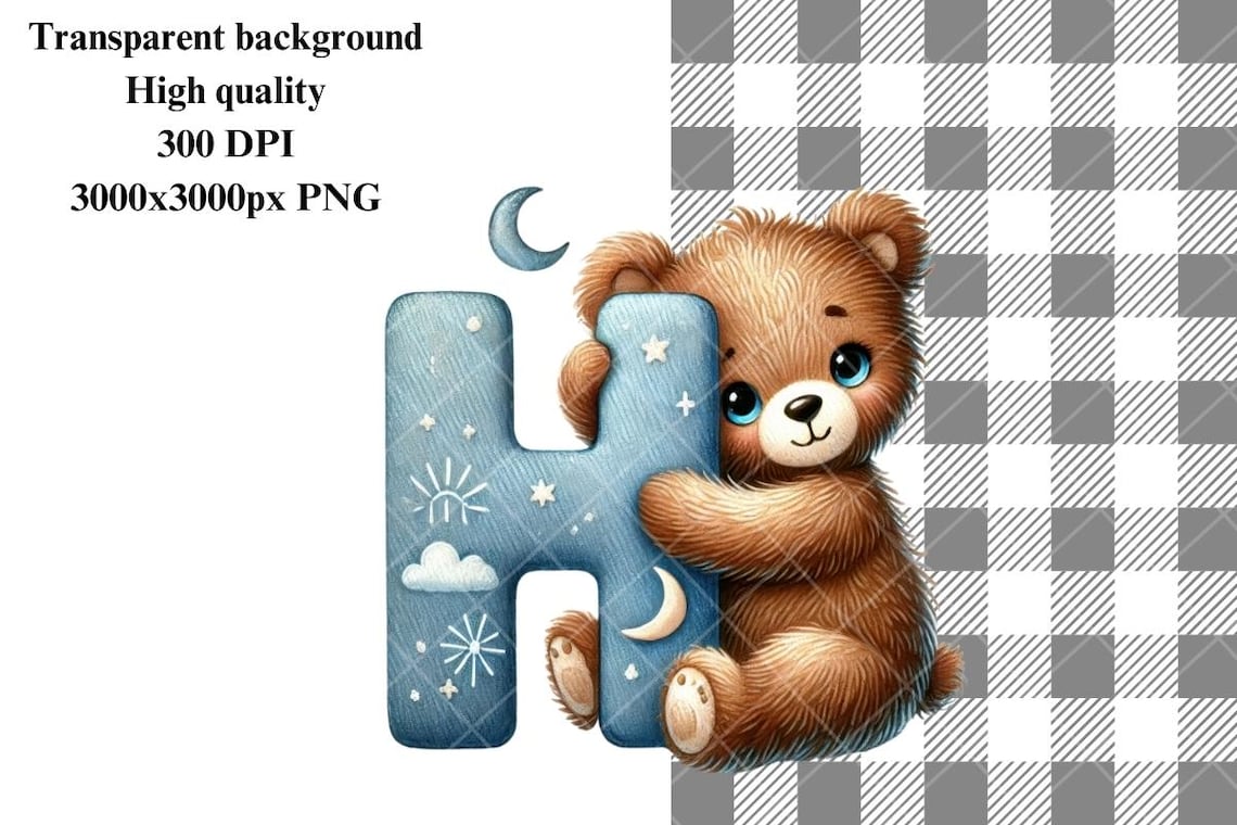 Teddy Bear Alphabet Clipart Set: Nursery Decor (digital Download) - Etsy