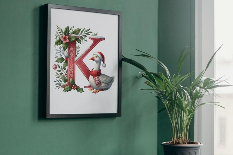 Christmas Goose Alphabet Clipart, Cute Holiday Letters With Geese ...