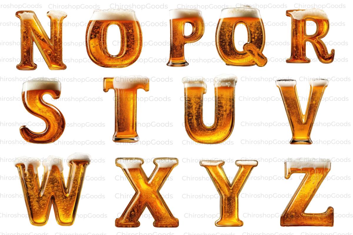 Beer Alphabet Clipart, Beer Alphabet, PNG, A-Z Letters and 0-9 Numbers ...