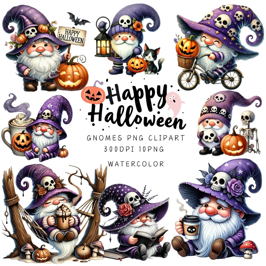 Halloween Gnomes Clipart, Halloween Gnome, Gnome PNG Transparent ...
