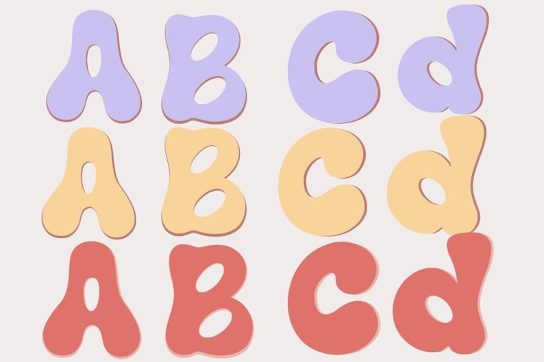 Pastel Alphabet Clipart PNG Bundle, Cute Colorful Letters A-Z A-z 0-9 ...