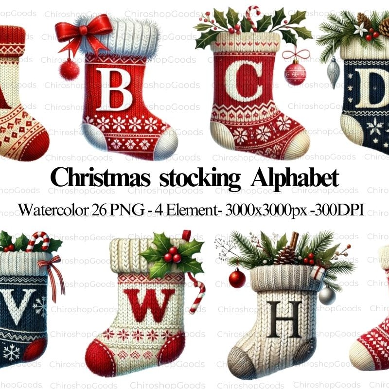 Stocking Clipart - Etsy
