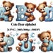 Teddy Bear Alphabet Clipart Set: Nursery Decor (digital Download) - Etsy