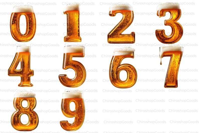 Beer Alphabet Clipart: A-Z Letters & 0-9 Numbers (digital Download) - Etsy