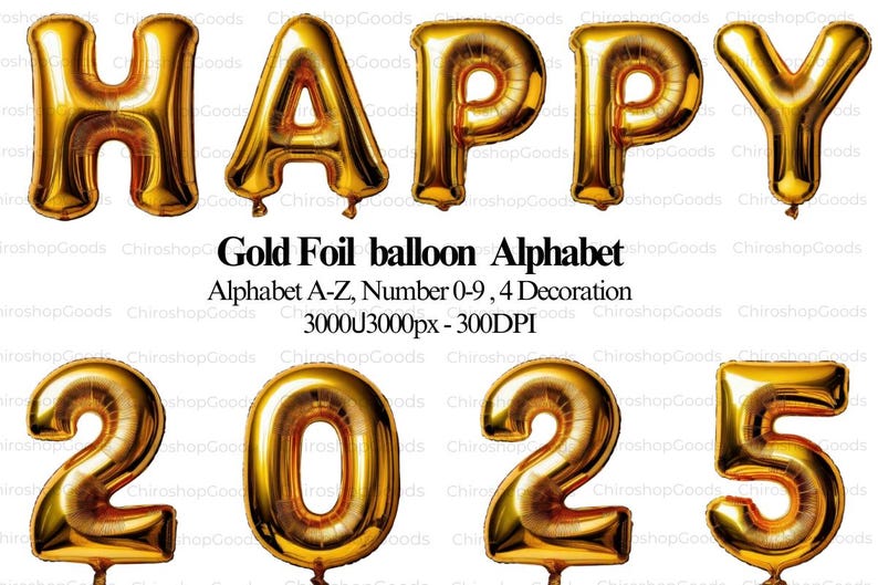 Gold Foil Balloon Alphabet, Balloon Alphabet, PNG, Letters A-Z, Numbers ...