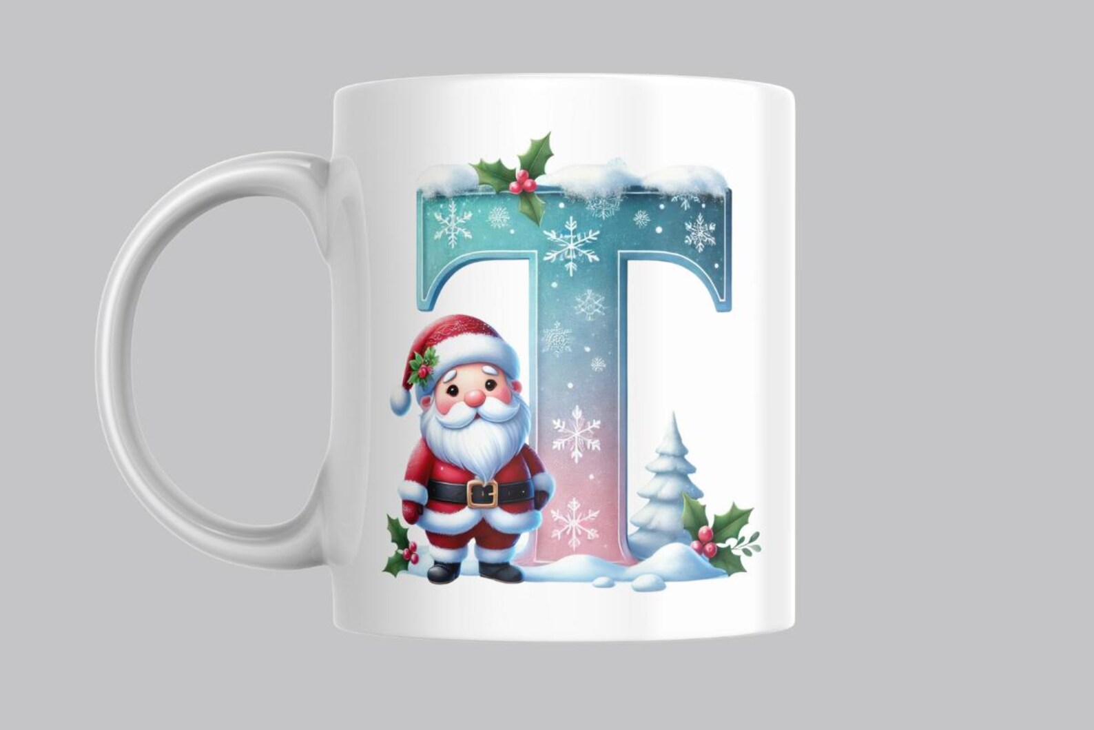 Christmas Santa Claus Alphabet Clipart: Festive Snowy Letters (PNG ...