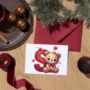 Valentine Teddy Bear Alphabet Clipart: Romantic PNG Letters (digital ...