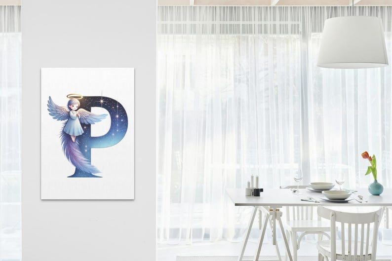 Angels Alphabet Watercolor Clipart: Celestial Starry Letters (PNG ...