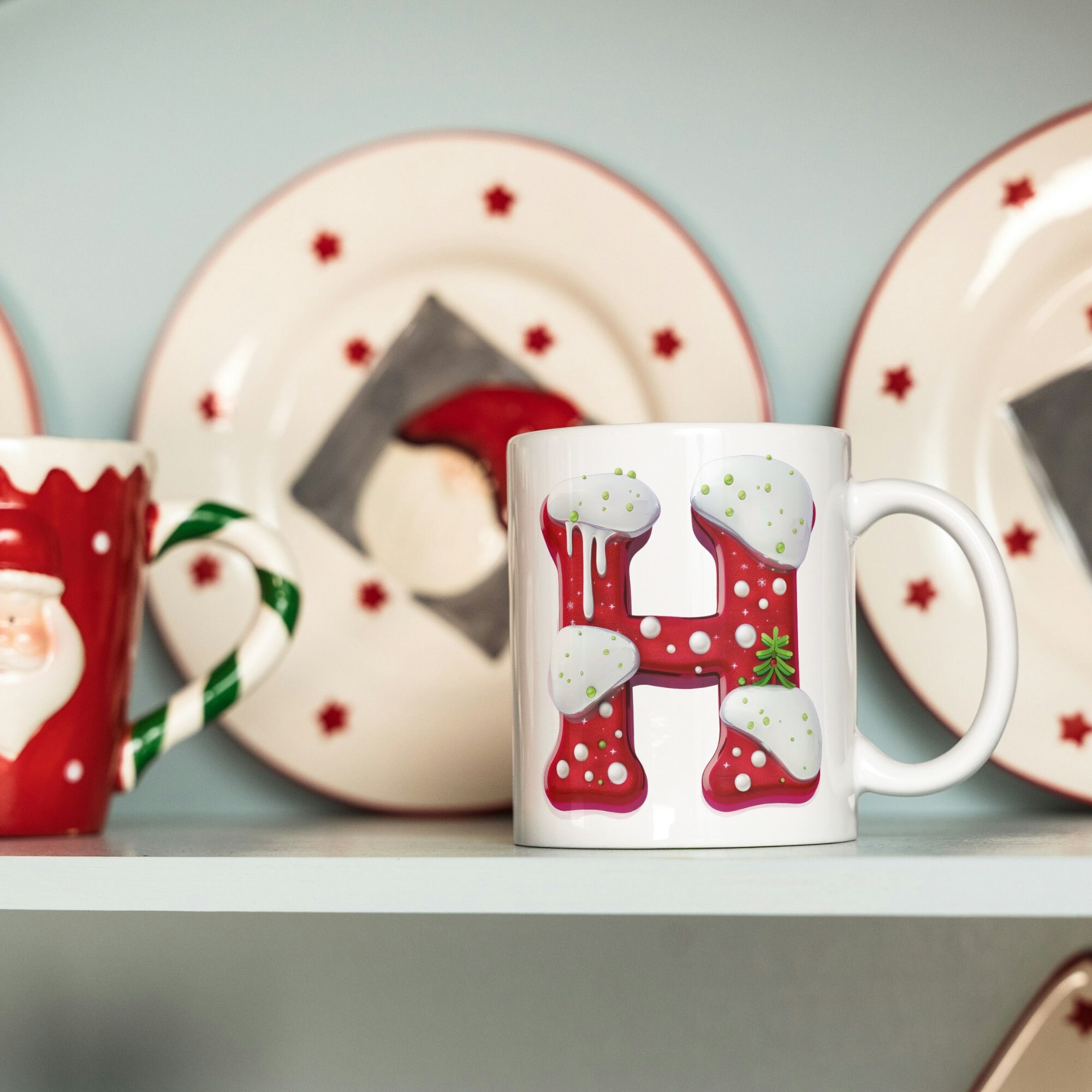 Christmas Cartoon Alphabet PNG Clipart: Red Holiday Letters (digital ...