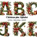 Christmas Pine Alphabet Clipart, Festive Letters (PNG Digital Download ...