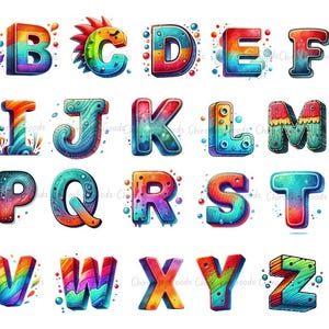 Colorful Alphabet A-Z, Letters, Watercolor, PNG, Clipart, Alphabet, Red ...