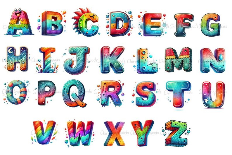Colorful Alphabet A-Z, Letters, Watercolor, PNG, Clipart, Alphabet, Red ...