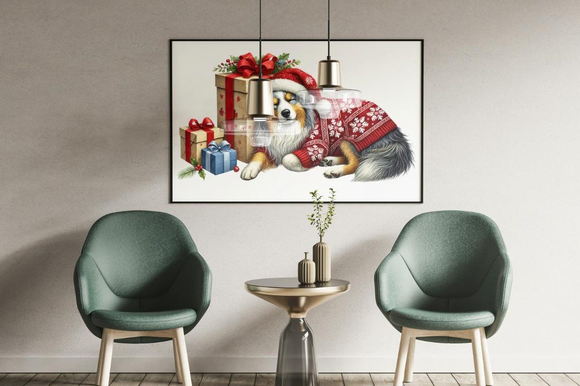 Christmas Cute Dog Watercolor Clipart, Christmas Puppy, Festive Puppy ...